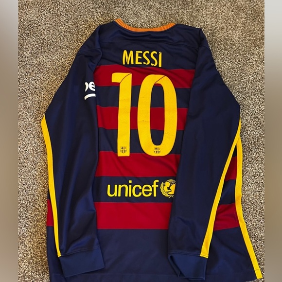 Nike | Shirts | Authentic Nike Lionel Messi Barcelona Long Sleeve ...